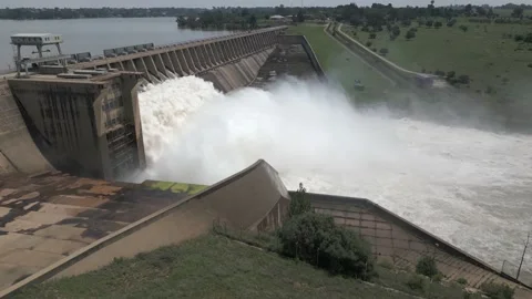 Water is released from power dam from fl... | Stock Video | Pond5