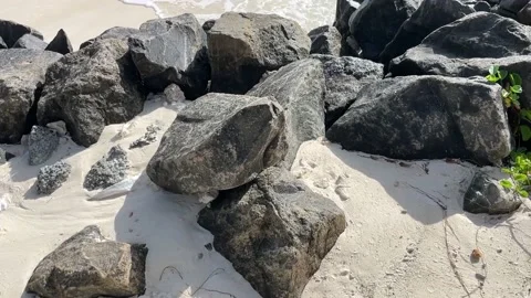 Water rocks sand paradise H264 30fps 4k ... | Stock Video | Pond5