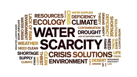 Water Scarcity animated word cloud,anima... | Stock Video | Pond5