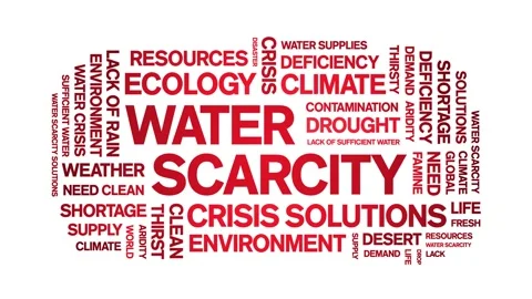 Water Scarcity animated word cloud,anima... | Stock Video | Pond5