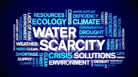 Water Scarcity animated word cloud,anima... | Stock Video | Pond5