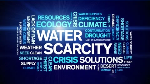 Water Scarcity animated word cloud,anima... | Stock Video | Pond5