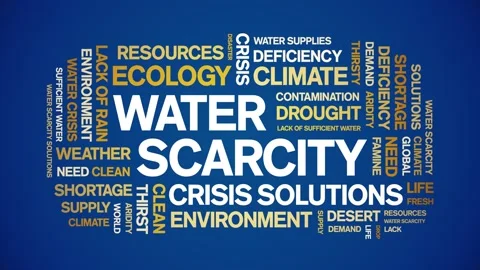 Water Scarcity animated word cloud,anima... | Stock Video | Pond5