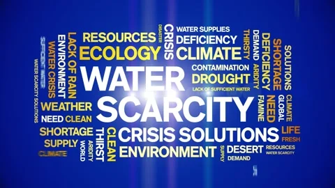 Water Scarcity animated word cloud,anima... | Stock Video | Pond5