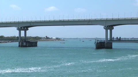 Water scenic sebastian inlet bridge with... | Stock Video | Pond5