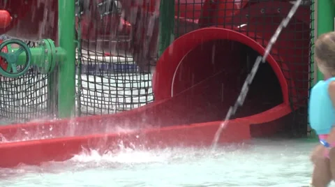 water slide side view | Stock Video | Pond5