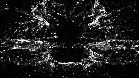 Water Splash with ALPHA channel | Stock Video | Pond5