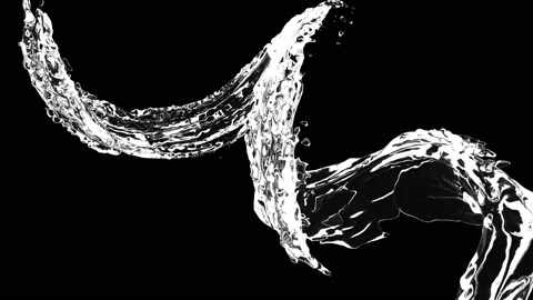 Water Splash with ALPHA channel | Stock Video | Pond5