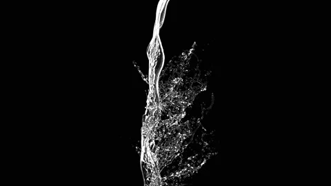 Water Splash with ALPHA channel | Stock Video | Pond5