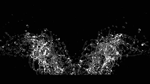 Water Splash with ALPHA channel | Stock Video | Pond5