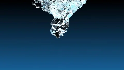 Water splash with bubbles of air with bl... | Stock Video | Pond5
