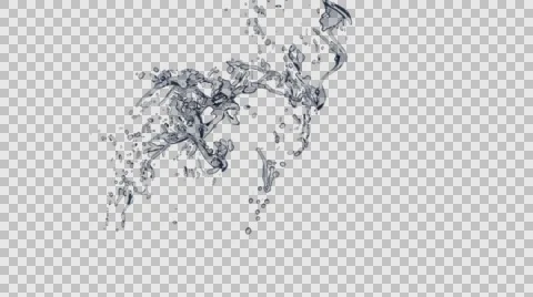 Water splash in Slow motion. Alpha chann... | Stock Video | Pond5