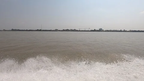 Water Splash from Speed Boat on Mekong R... | Stock Video | Pond5