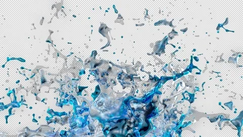 Water Splash Transparent Alpha Channel | Stock Video | Pond5