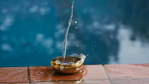 water splashing in a small bowel sending... | Stock Video | Pond5