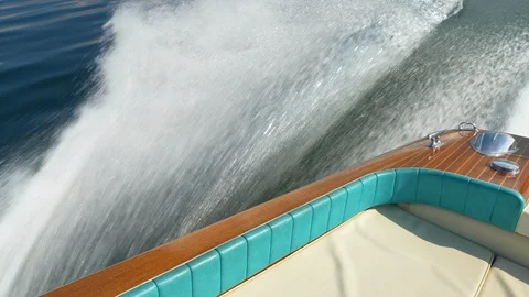 Water spray from a classic luxury wooden... | Stock Video | Pond5