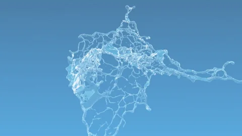 Water Spread on Light Blue Background. | Stock Video | Pond5