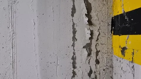 Water stains and mold on a concrete wall... | Stock Video | Pond5