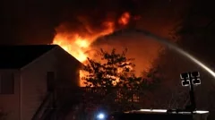 Fire Trucks Spraying Water