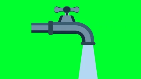Water tap droping water Green screen ani... | Stock Video | Pond5