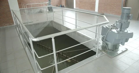 Water treatment plant, coagulation flocc... | Stock Video | Pond5
