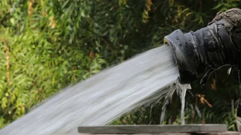 The water from the water well is pumped ... | Stock Video | Pond5