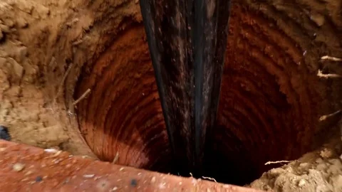 Water Well Drilling, holes boring in gro... | Stock Video | Pond5