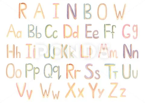 Watercolor Rainbow Alphabet clip art, ABC Poster, Kids Educational ...