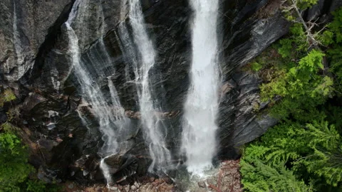 Waterfall Birds Eye View at Bridal Veil ... | Stock Video | Pond5