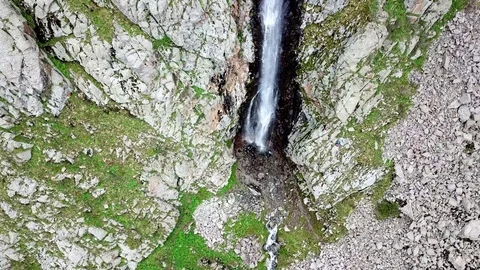 Waterfall with a bird's-eye view. Waterf... | Stock Video | Pond5