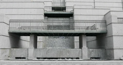 Waterfall fountain LDS Church building U... | Stock Video | Pond5