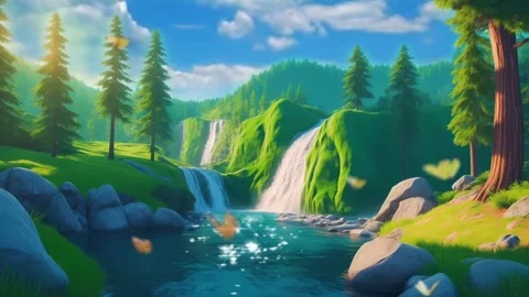 Waterfall Animation Stock Footage ~ Royalty Free Stock Videos | Pond5