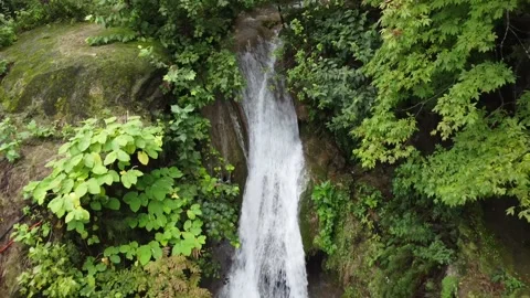 waterfall naturally falling down in the ... | Stock Video | Pond5