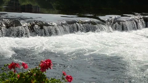 Waterfall river cascade, view from boat.... | Stock Video | Pond5