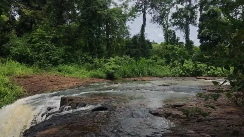 Waterfall top down view. Top view of the... | Stock Video | Pond5