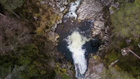 waterfall, top view, video made from dro... | Stock Video | Pond5