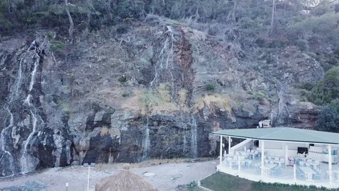 Waterfall from the top view. Video. A st... | Stock Video | Pond5