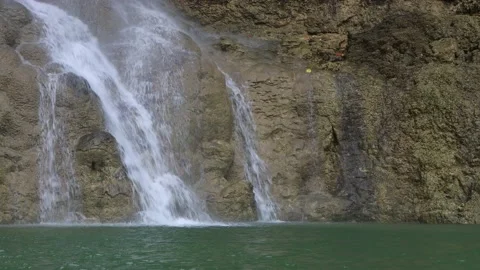 waterfall water flow in tropical jungle,... | Stock Video | Pond5