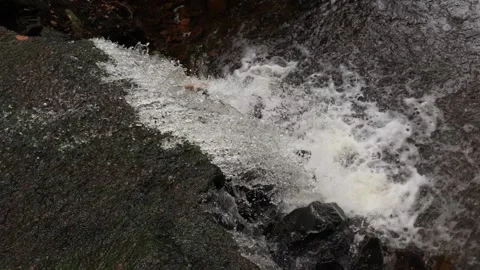 Waterfall water flowing in slow motion | Stock Video | Pond5