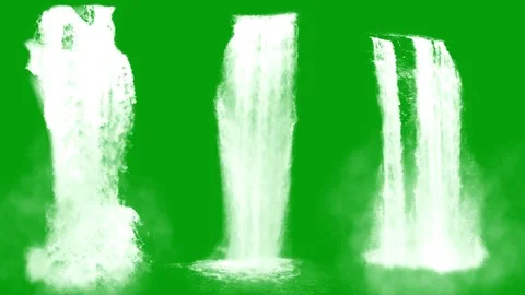 Waterfalls motion graphics with green sc... | Stock Video | Pond5