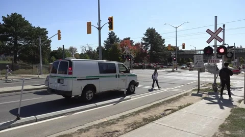 Waterloo light rail transit trains and s... | Stock Video | Pond5