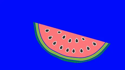 watermelon hand drawn blue screen. float... | Stock Video | Pond5