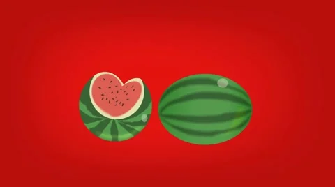 Watermelon - Vector Graphics - Food Ani... | Stock Video | Pond5