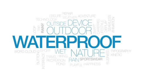 Waterproof animated word cloud. Kinetic ... | Stock Video | Pond5