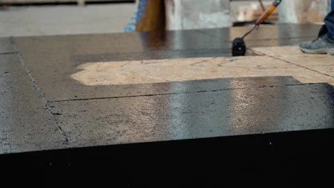 Waterproofing the floor in a private hou... | Stock Video | Pond5