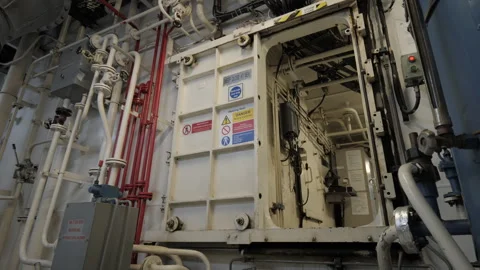 Watertight sliding door in engine room o... | Stock Video | Pond5