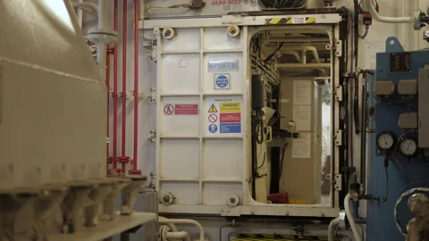 Watertight sliding door in engine room o... | Stock Video | Pond5