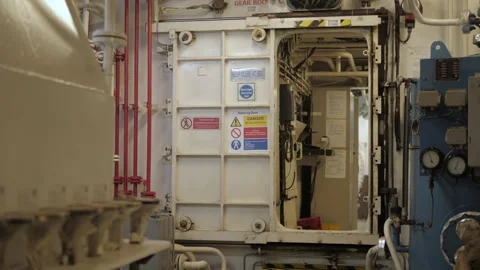 Watertight sliding door in engine room o... | Stock Video | Pond5