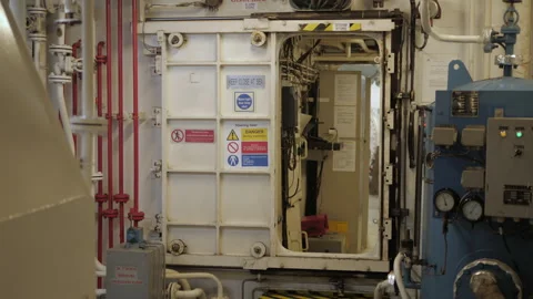 Watertight sliding door in engine room o... | Stock Video | Pond5