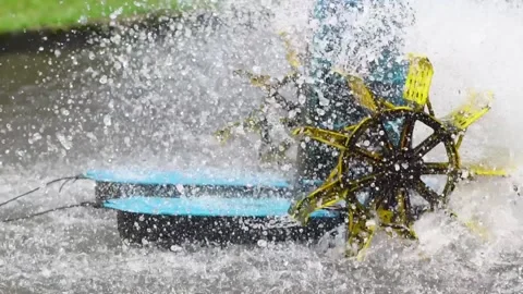 Waterwheel system to circulate water and... | Stock Video | Pond5